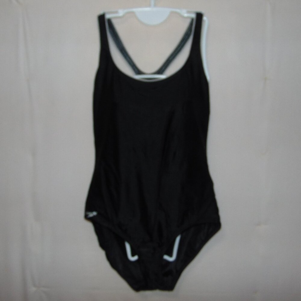 Speedo Black White Trim Swimsuit 12 - Gem